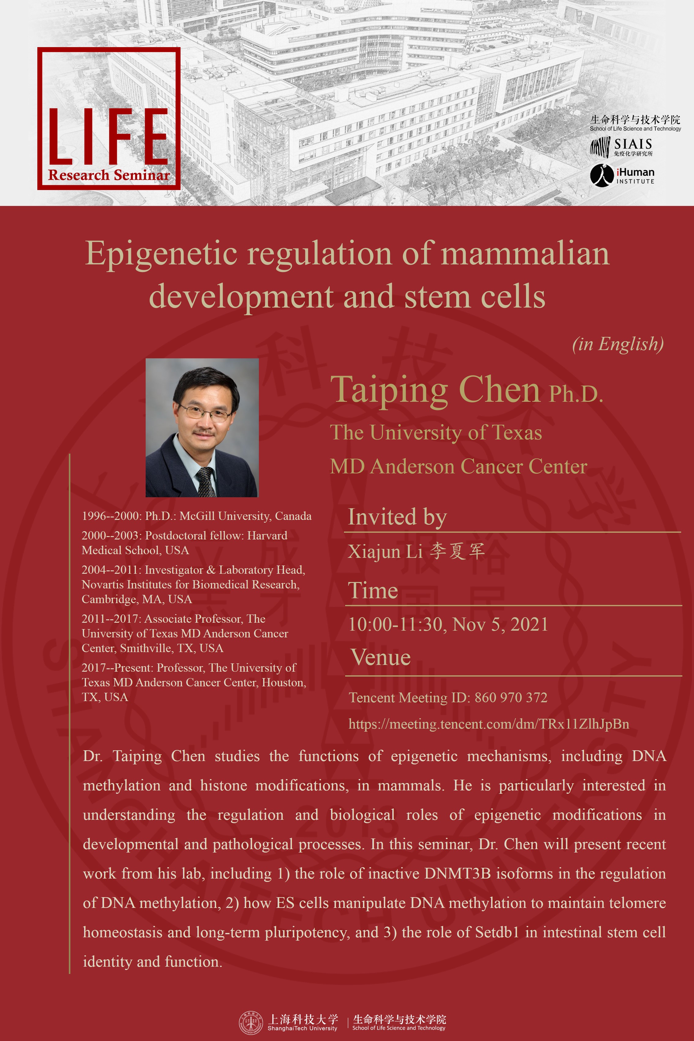 Epigenetic regulation of mammalian development and stem cells